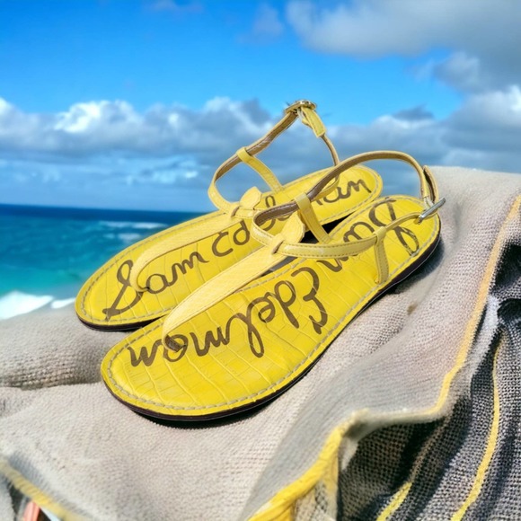 Sam Edelman | Shoes | Sam Edelman Yellow Thong Sandals Size 75 | Poshmark